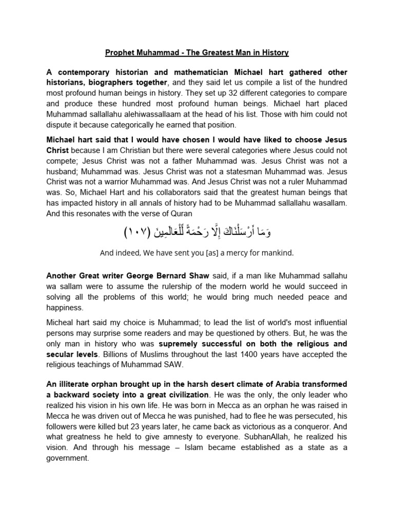 English Bayan On Prophet PBUH | PDF | Muhammad | Prophets And ...