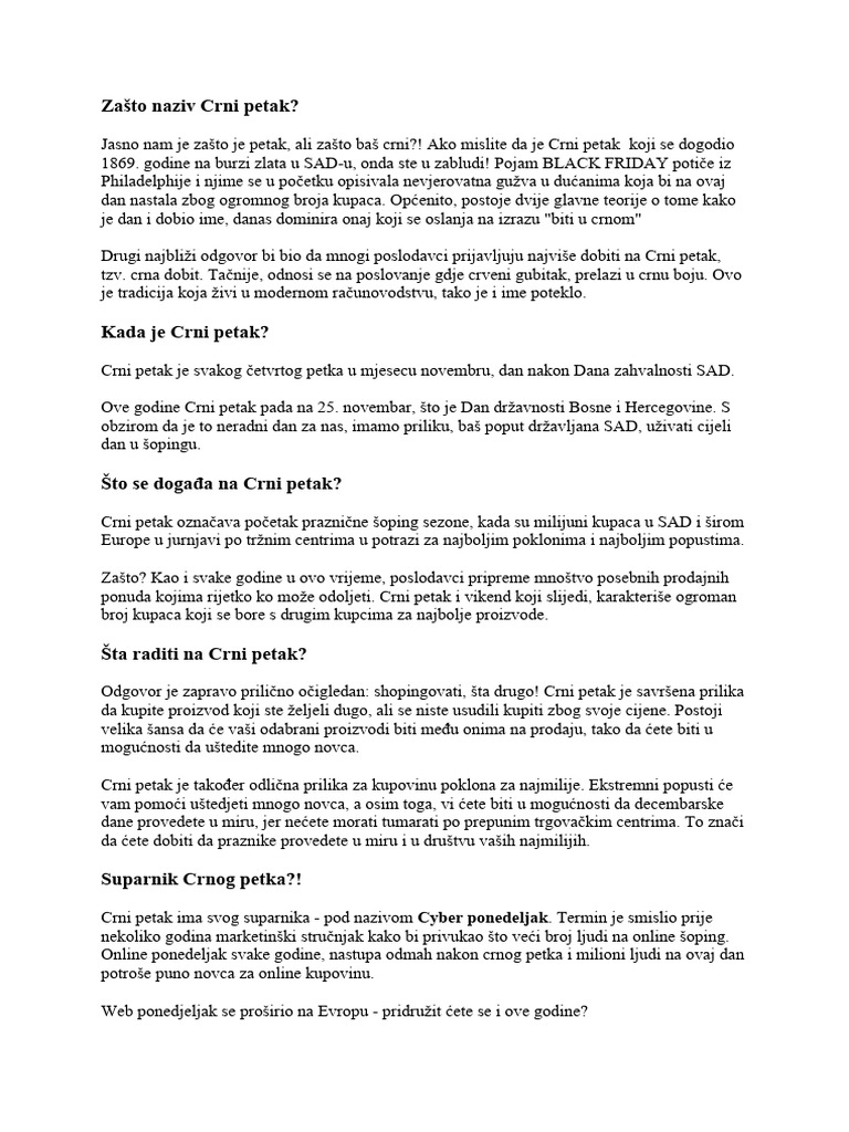 Zašto Naziv Crni Petak | PDF