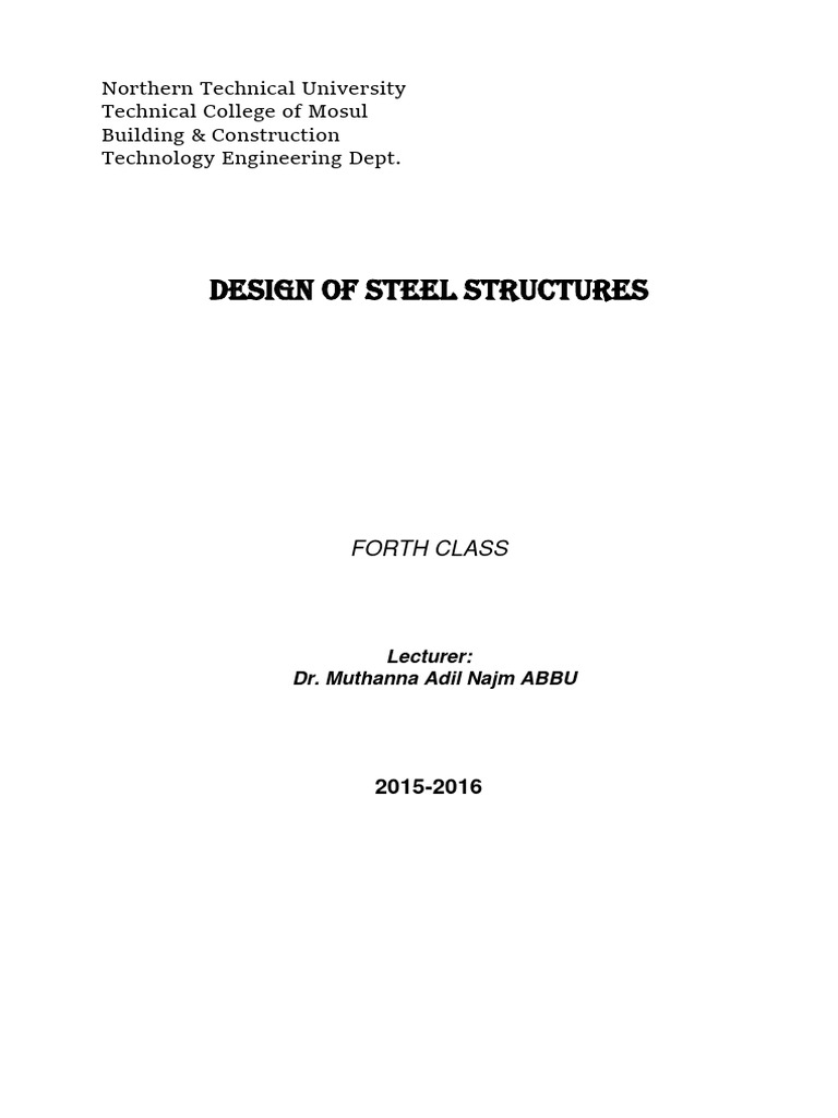 Tension Member Design in Steel Structures | PDF | Deformation ...