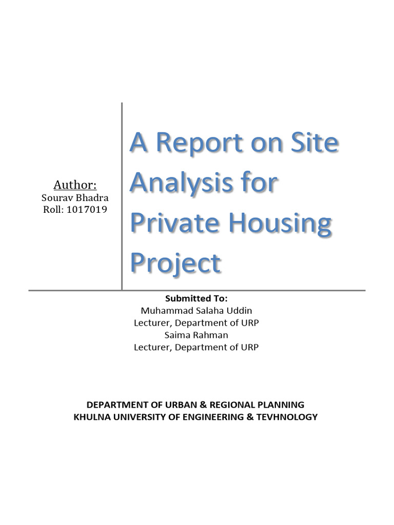 Site Analysis For Private Housing Projec | PDF | Road | Earth Sciences