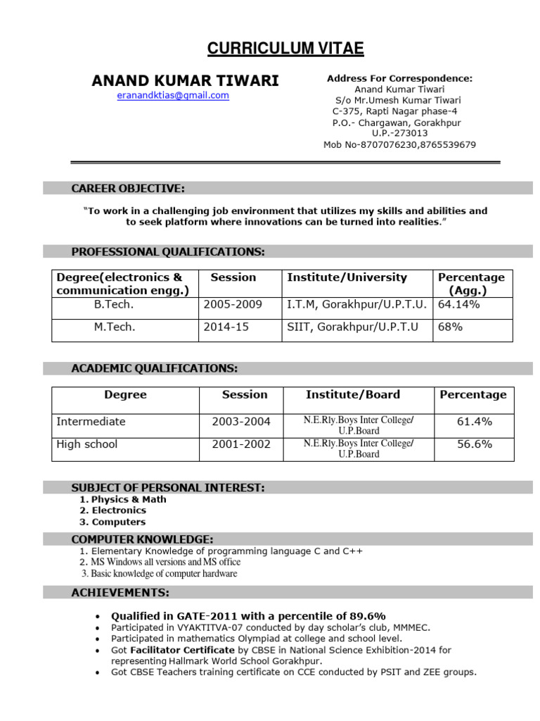 ANAND CV Updated | PDF