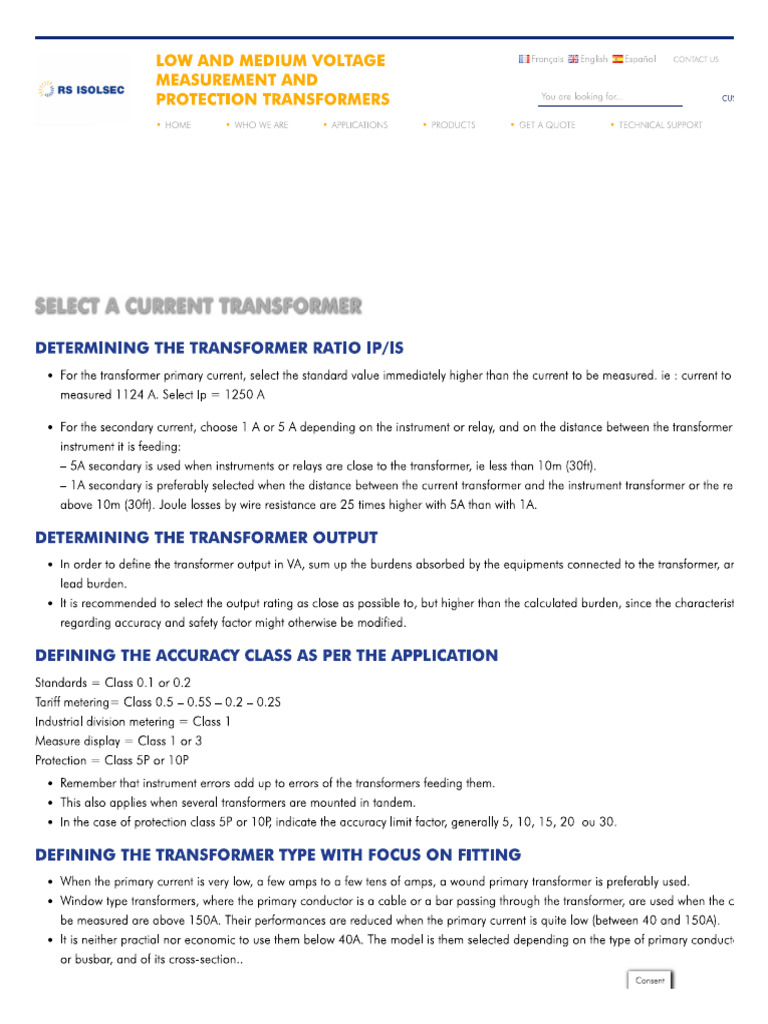 CT Selection Thumb Rules | PDF