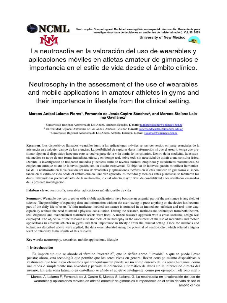 Neutrosofía y Wearables en Atletas | PDF