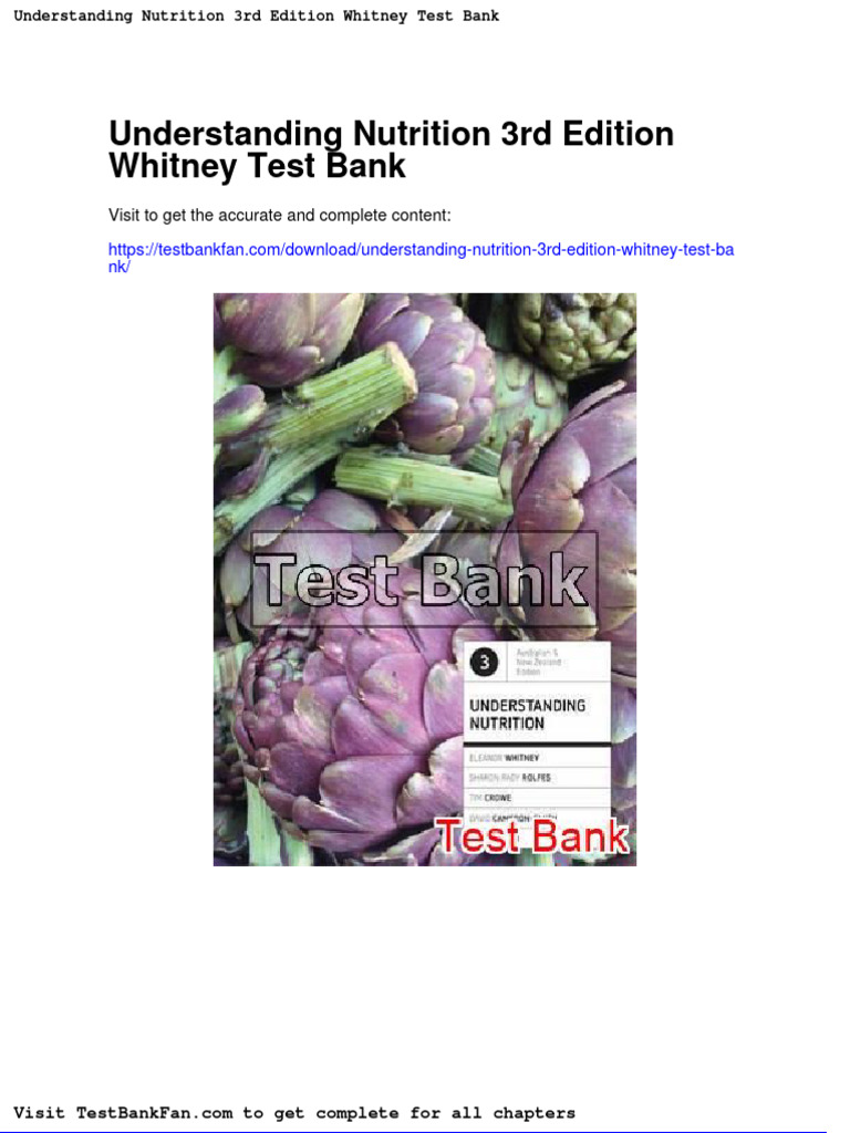 Dwnload Full Understanding Nutrition 3rd Edition Whitney Test Bank PDF ... Dwnload Full Understanding Nutrition 3rd Edition Whitney Test Bank PDF ...