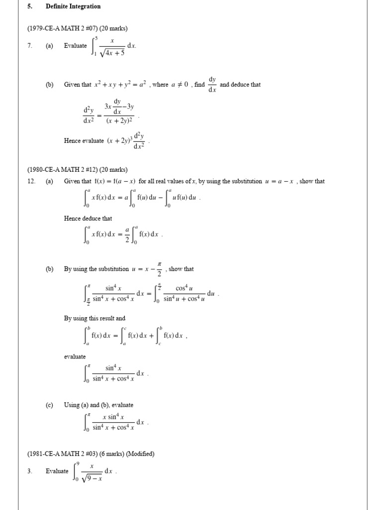Definite Integration Examside Neet