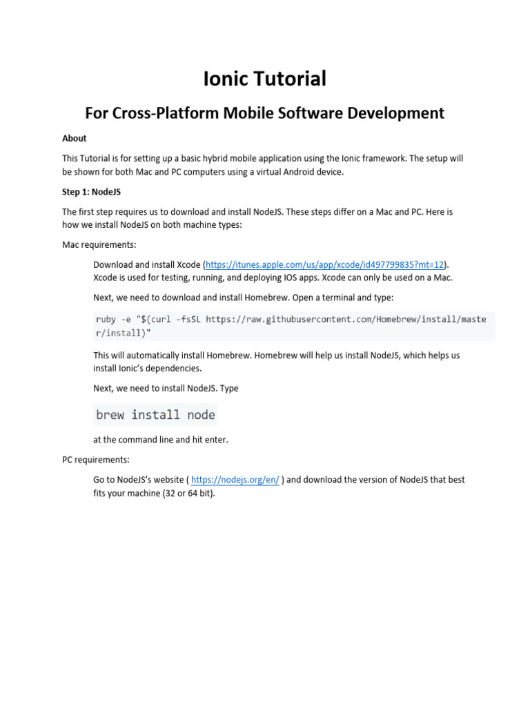 Ionic Tutorial | PDF | Mobile App | Android (Operating System)