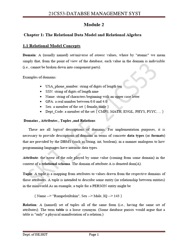 Module 2 | PDF | Relational Model | Sql