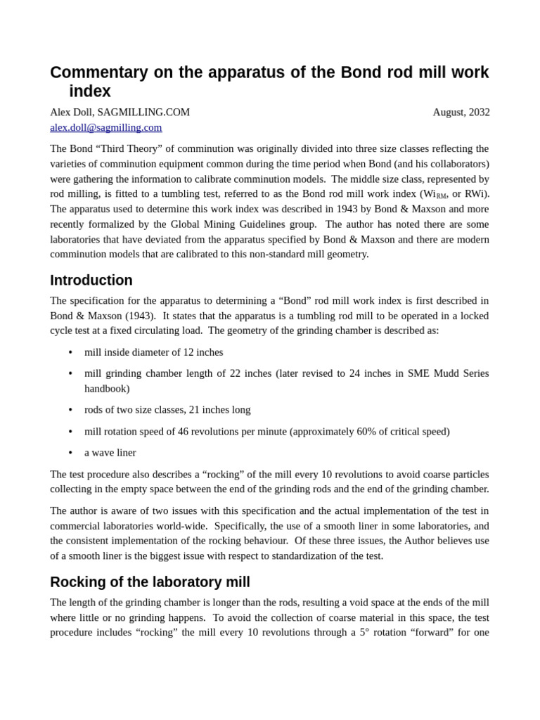 Commentary On The Apparatus of The Bond Rod Work Index 1691729892 | PDF ...