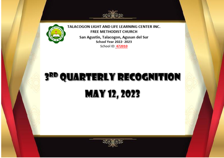 3RD QUARTER RECOGNITION | PDF