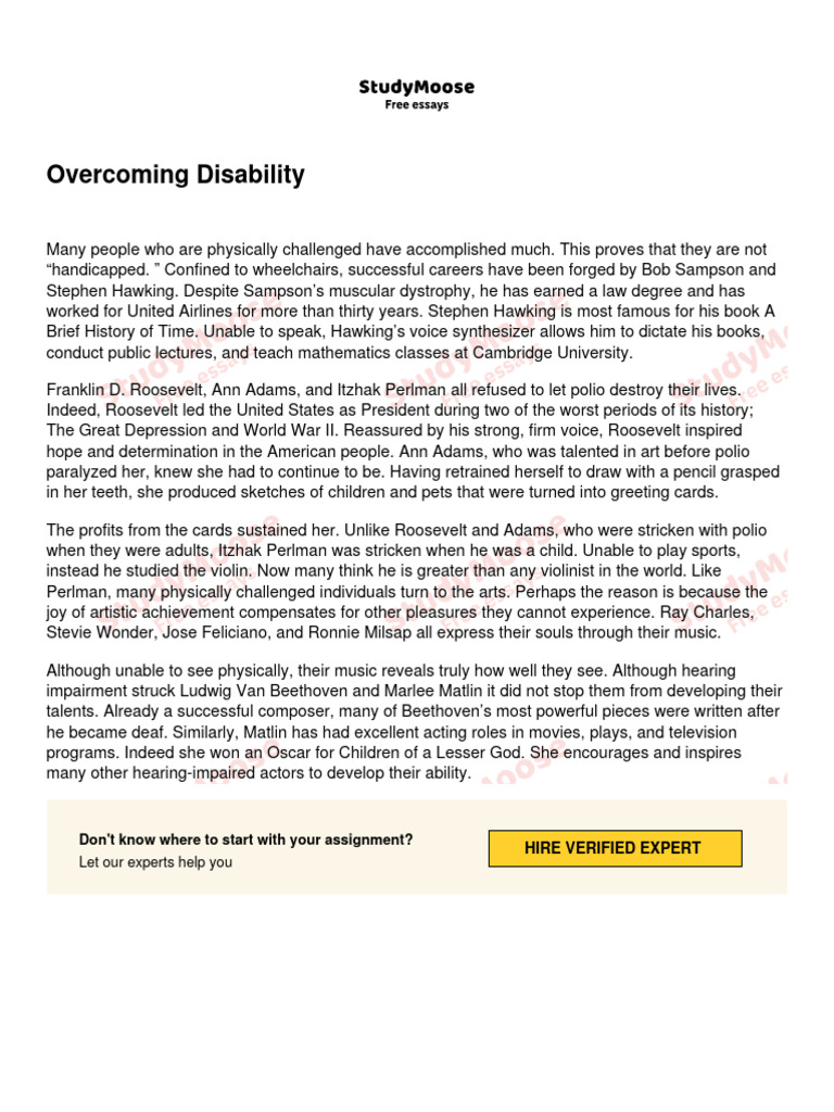 Overcoming Disability | PDF | Young Adult