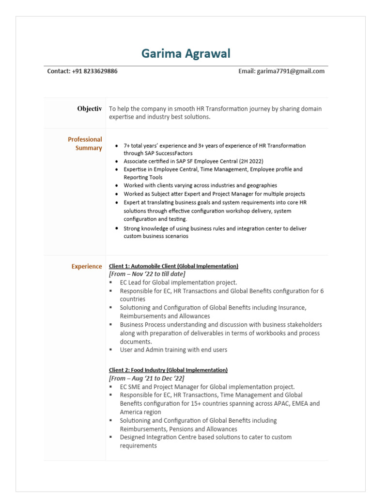Garima - Resume | PDF | Business | Computing