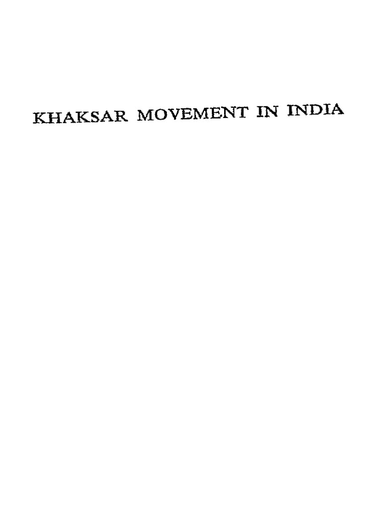Khaksar Movement in India | PDF