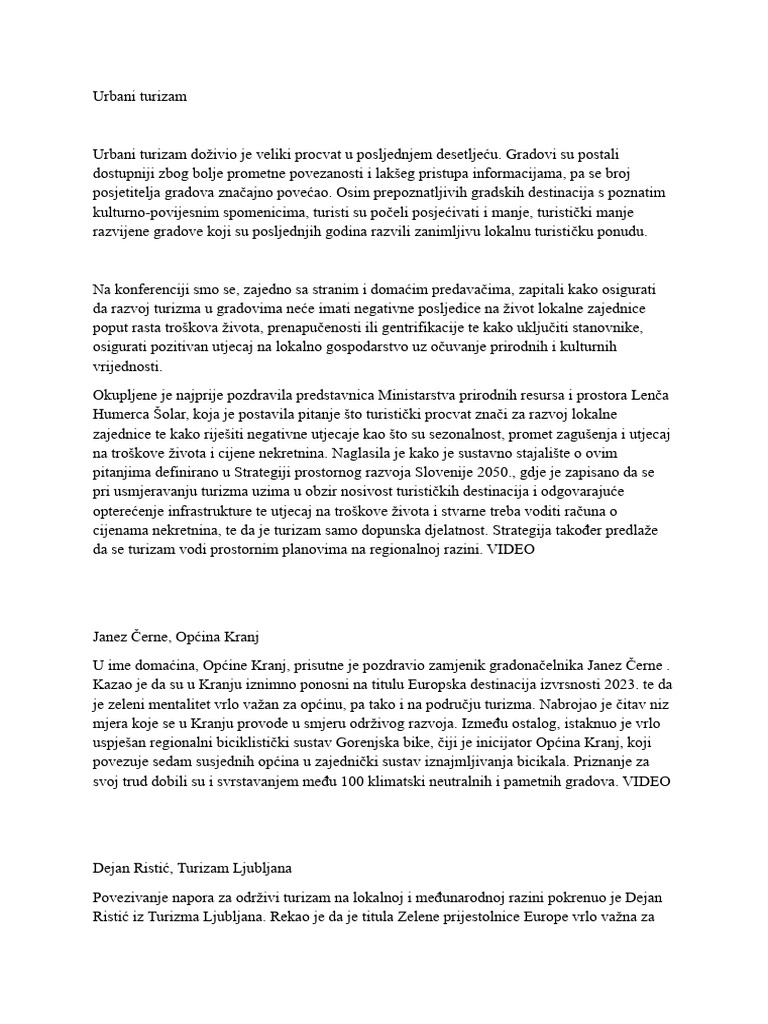 Urbani Turizam | PDF