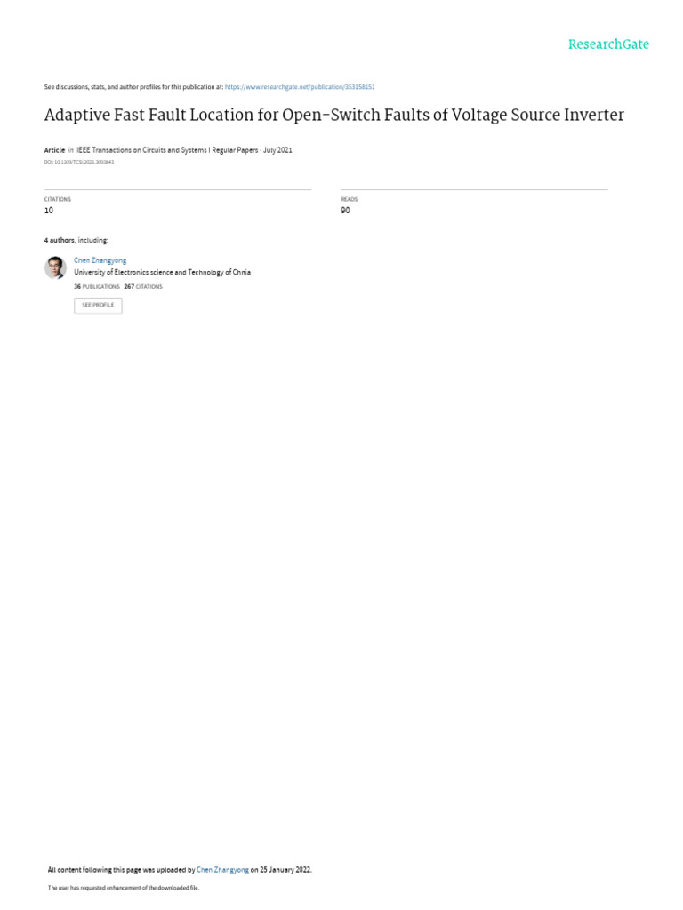 2021 Adaptive Fast Fault Location For Open Switch Faults Of Voltage Source Inverter Download