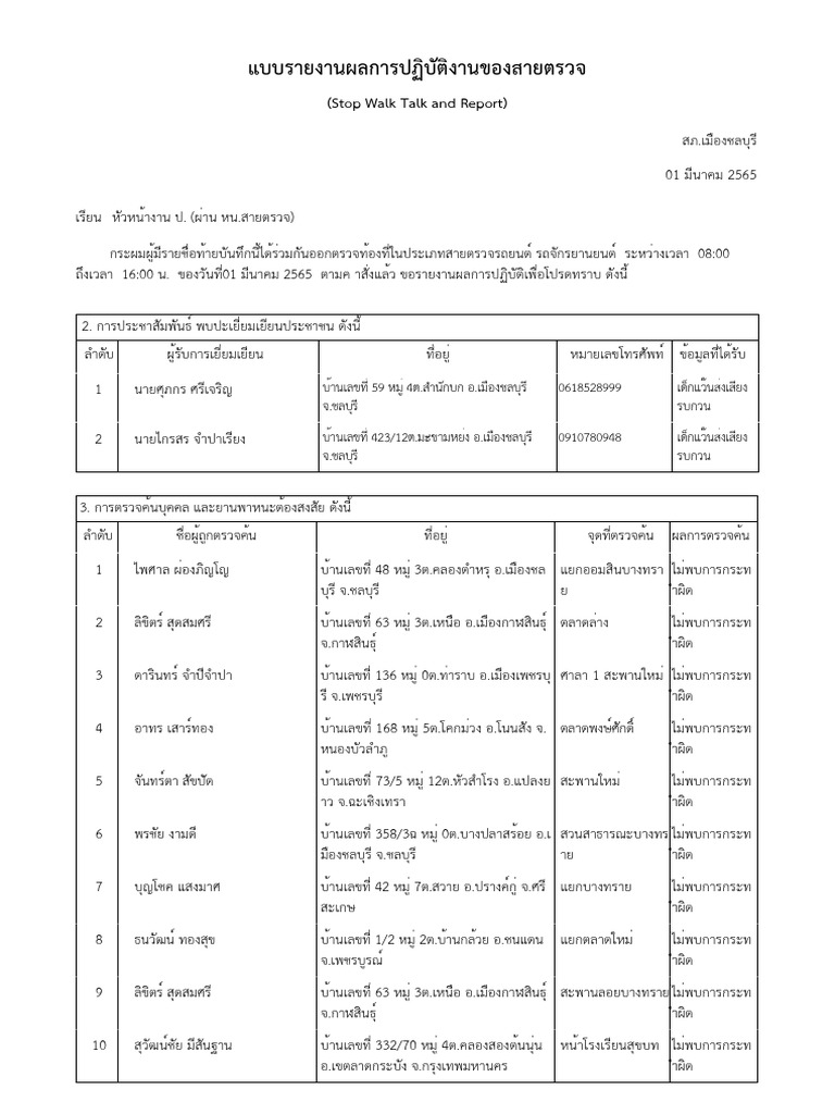 CUSTOM-Stop Walk Talk and Report | PDF