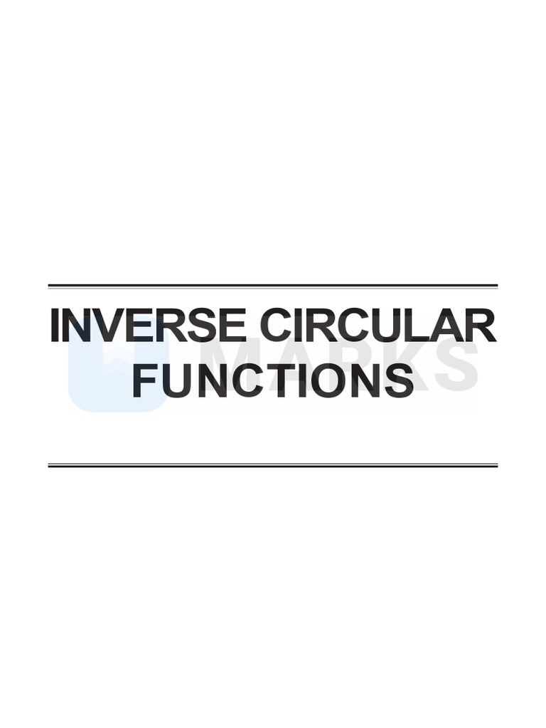 15 Inverse Trigonometric Functions | PDF | Trigonometric Functions ...