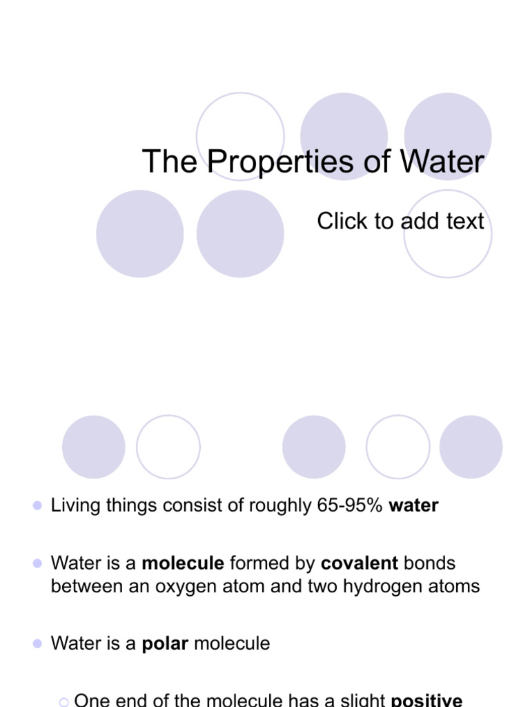 The Properties of Water Presentation | PDF | Properties Of Water ...