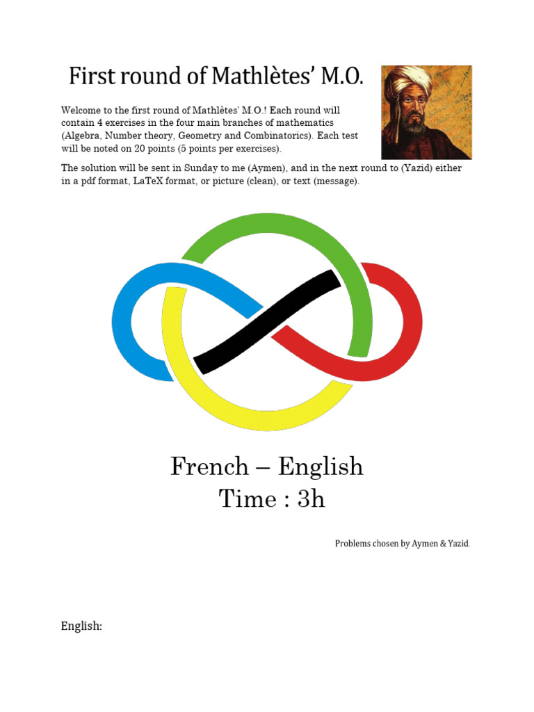 First Round of Mathlètes MO1 | PDF | Number Theory | Discrete Mathematics
