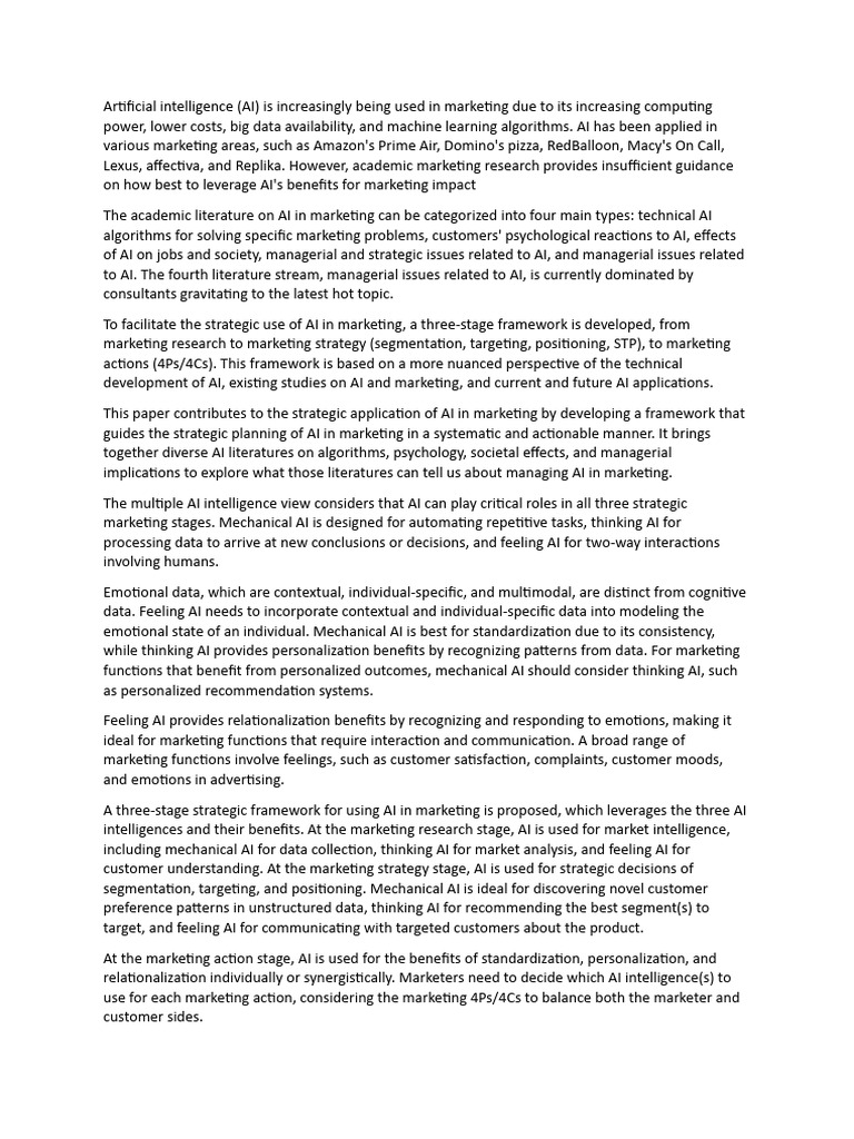 Summary - Huang & Rust (2021) | PDF | Artificial Intelligence ...