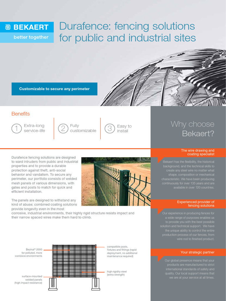 Bekaert Durafence Fencing Solutions For Public Industrial Sites ...