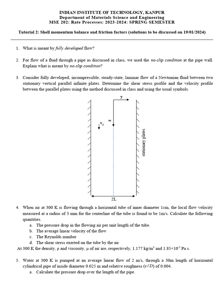Tutorial 2 | PDF | Fluid Dynamics | Shear Stress