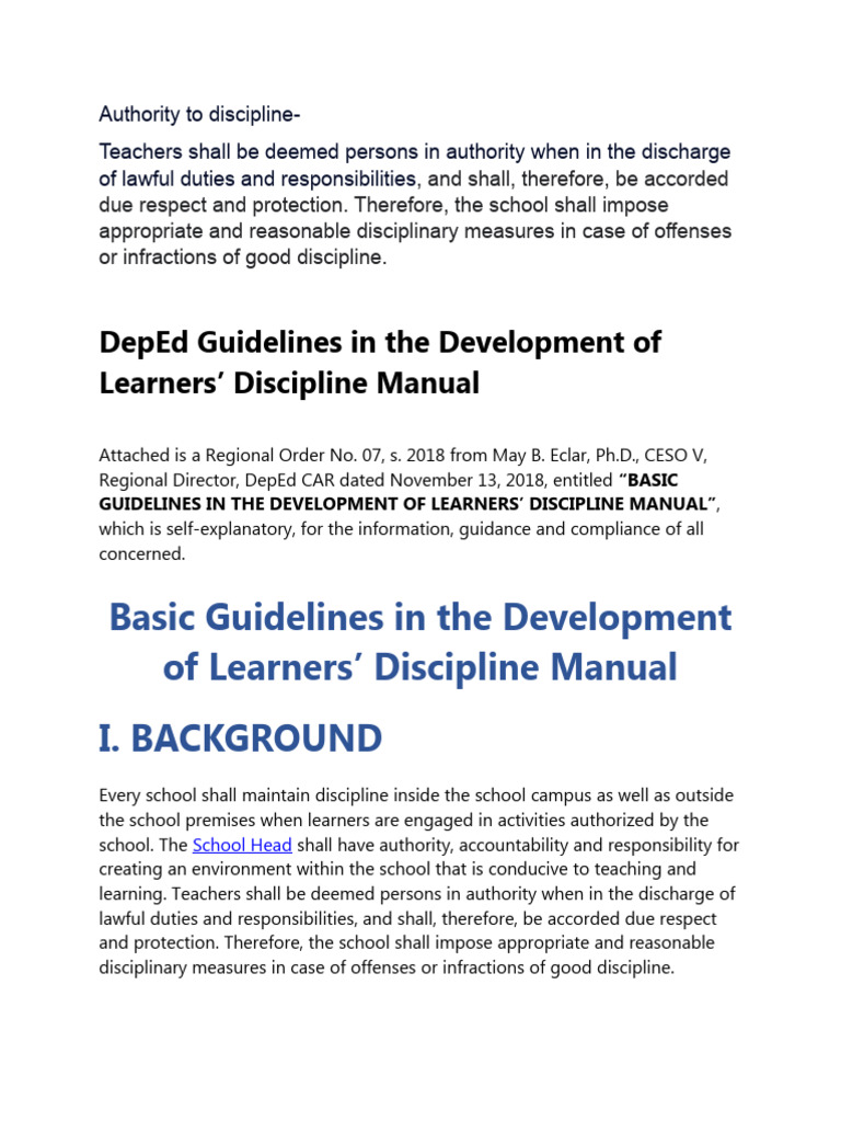 Authority To Discipline | PDF