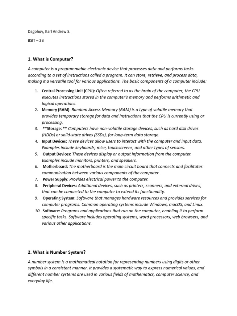 Computer Introduction Pdf Computer Data Storage Input Output