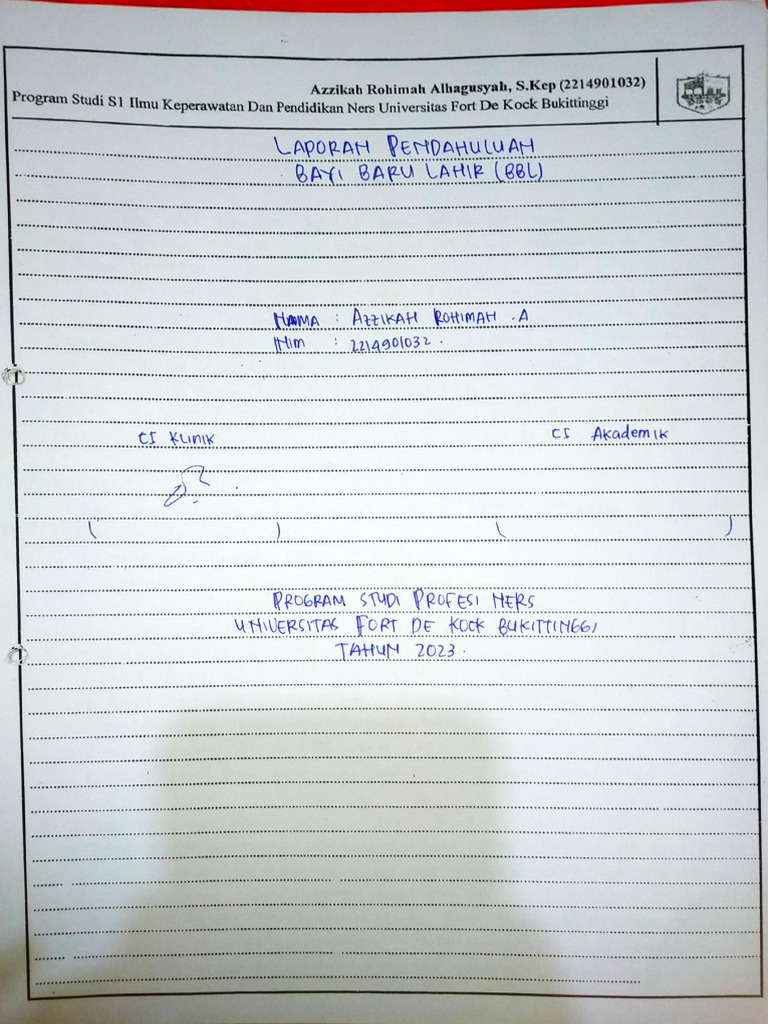 LP Dan LP Minggu Pertama Di Perina-Azzikah Rohimah | PDF