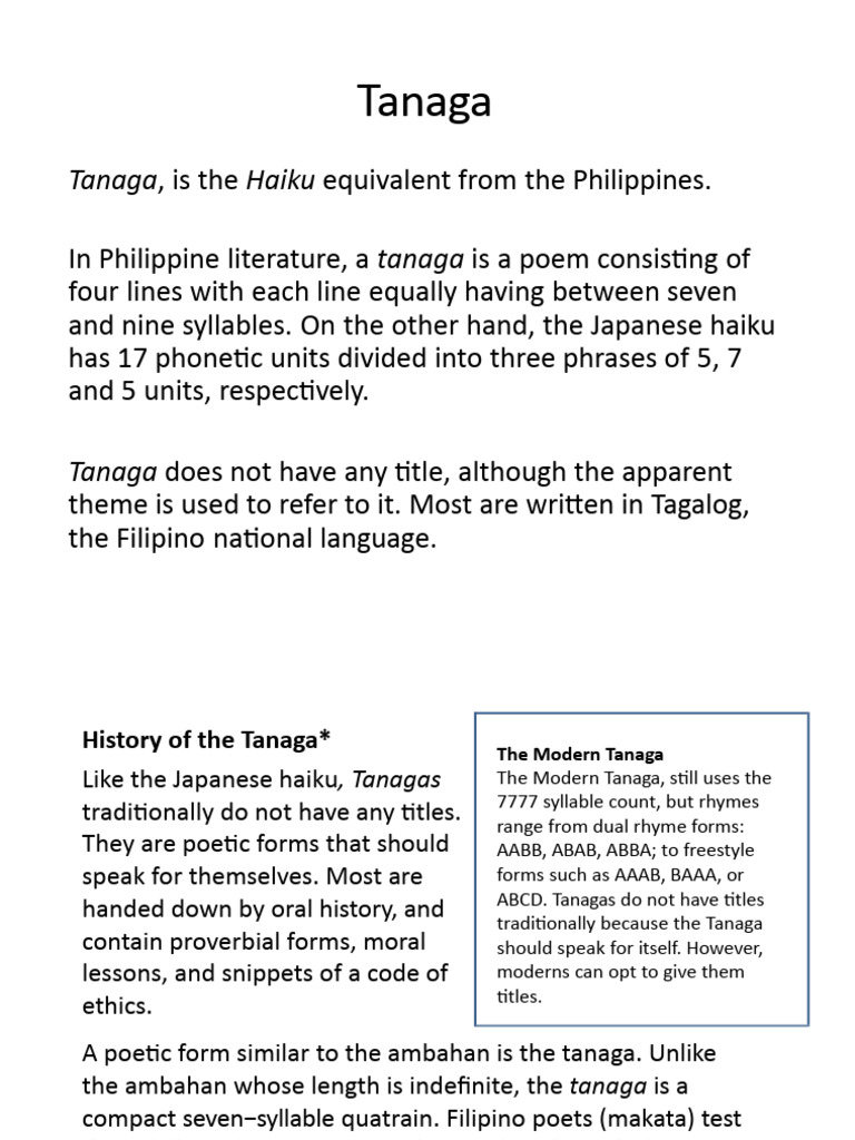 Tanaga-Filipino | PDF | Phonaesthetics | Rhyme