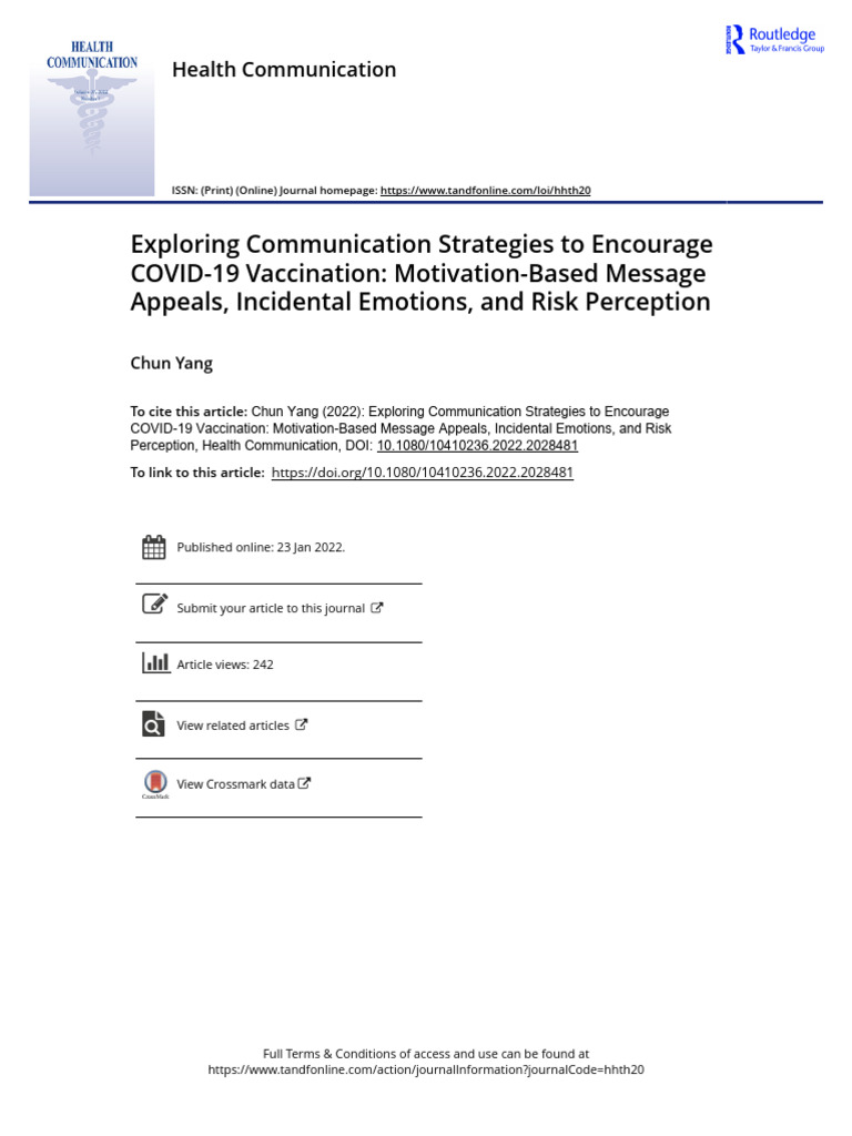 Exploring Communication Strategies To Encourage COVID 19 Vaccination ...