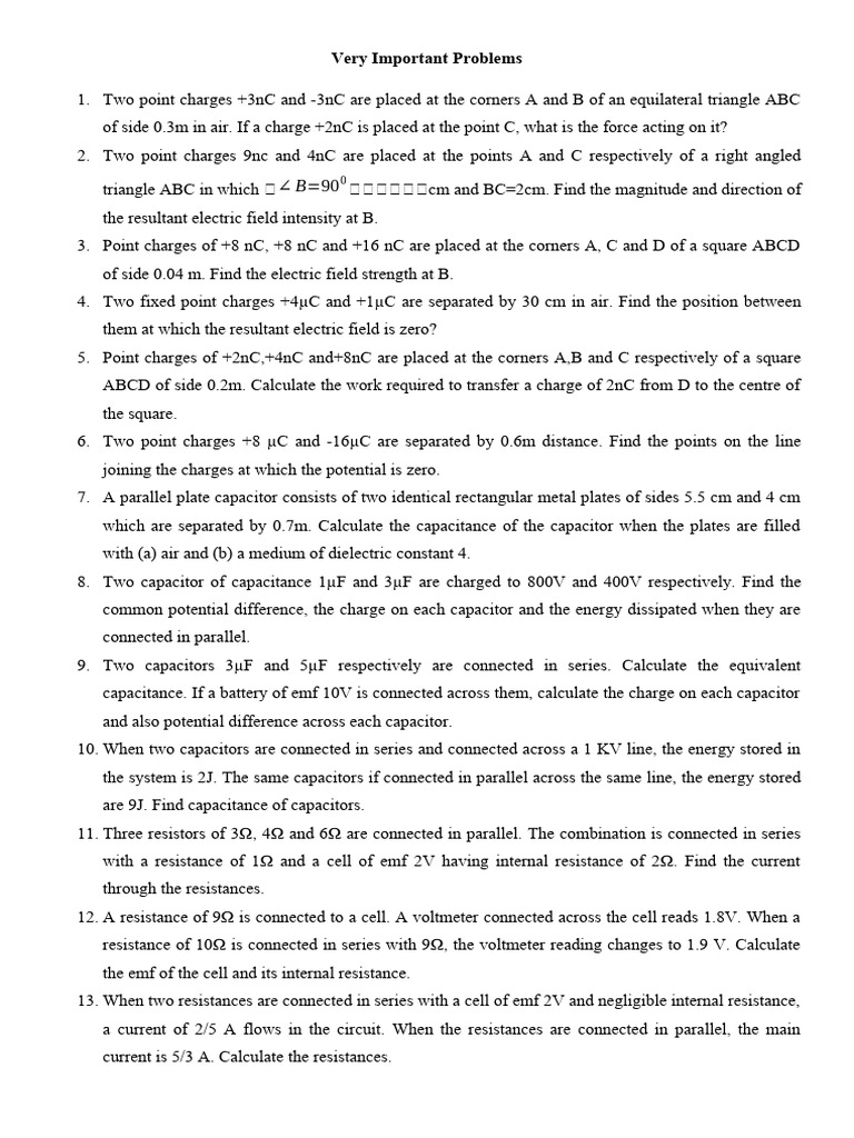 Important Problems | PDF | Science & Mathematics