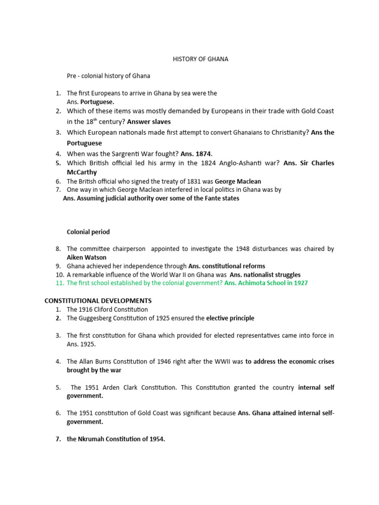 Independence Quiz 1 | Download Free PDF | Ghana | Government