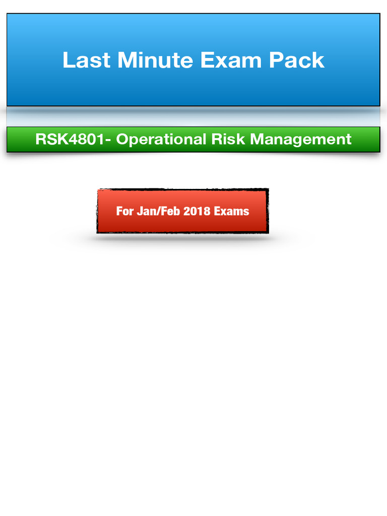 RSK4801 Exam Pack | PDF | Risk | Risk Management