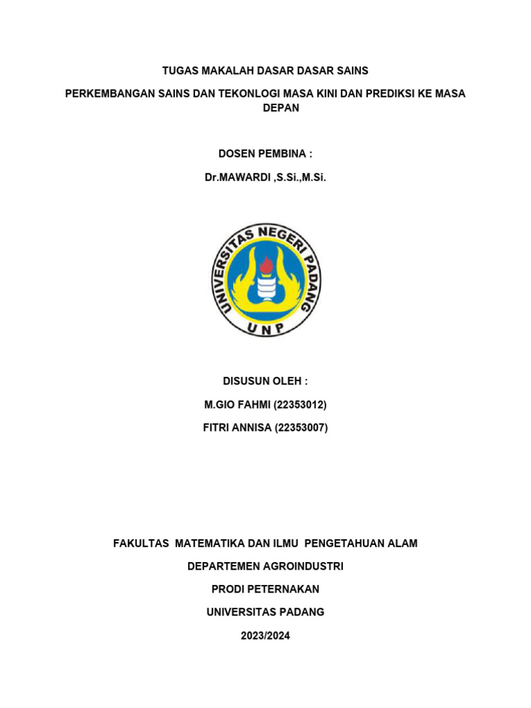 Makalah Dasar Dasar Sains Kelompok 10 | PDF