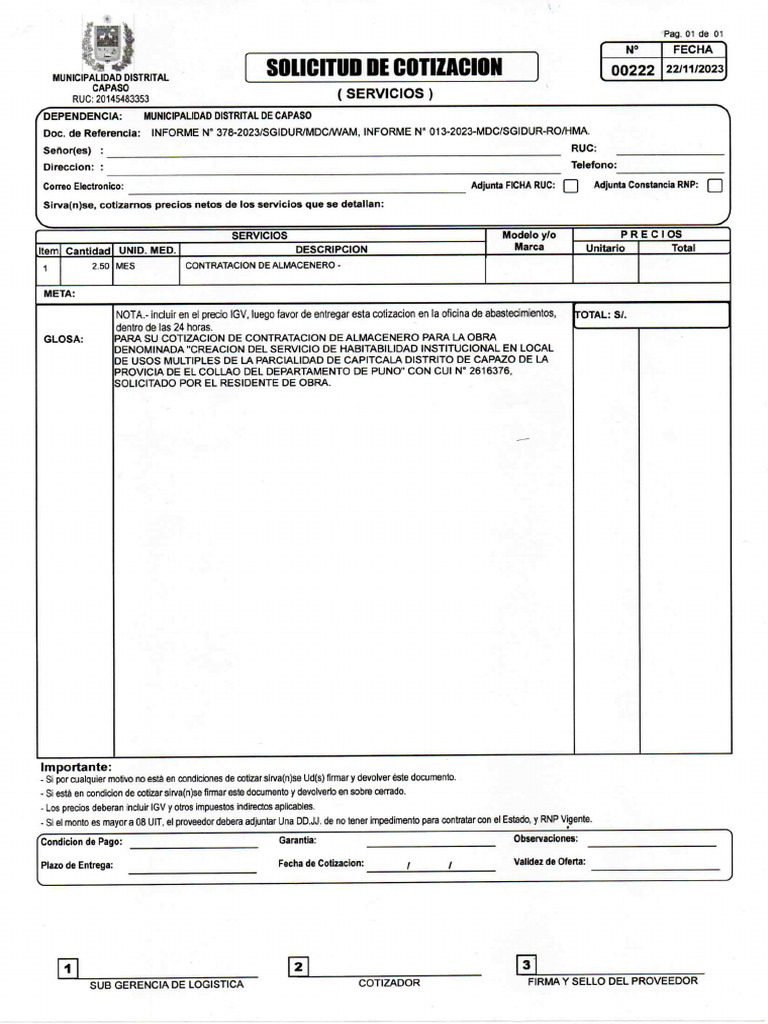 Cotizacion Almacenero | PDF