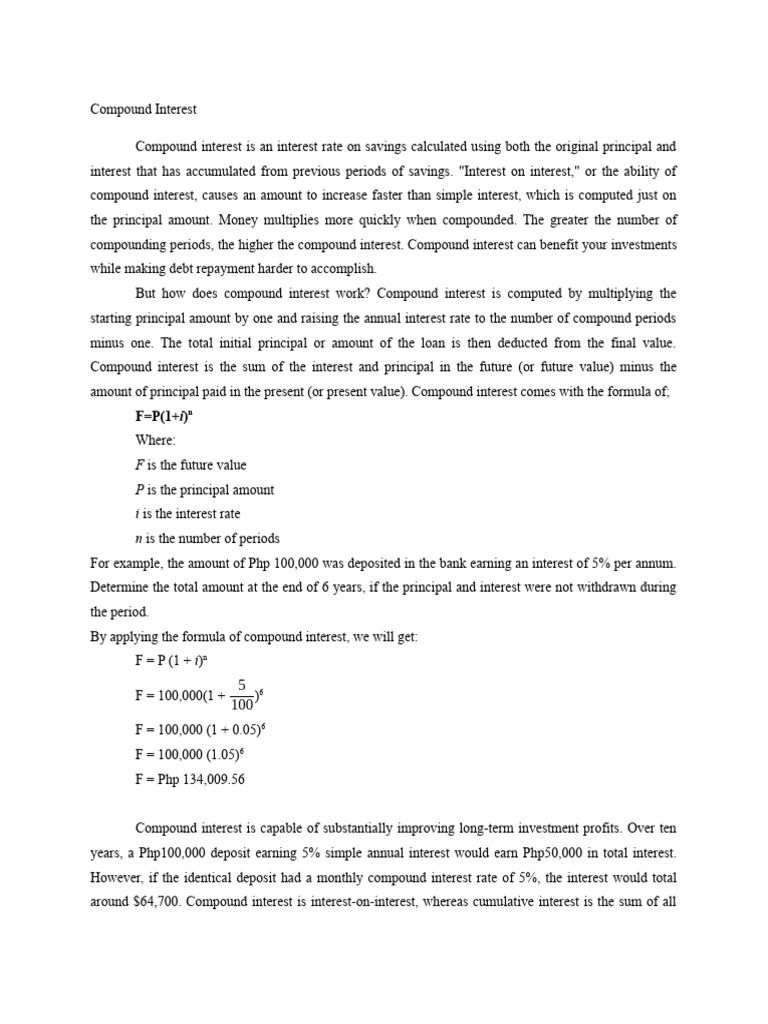 Compound Interest | PDF | Cost Of Living | Interest