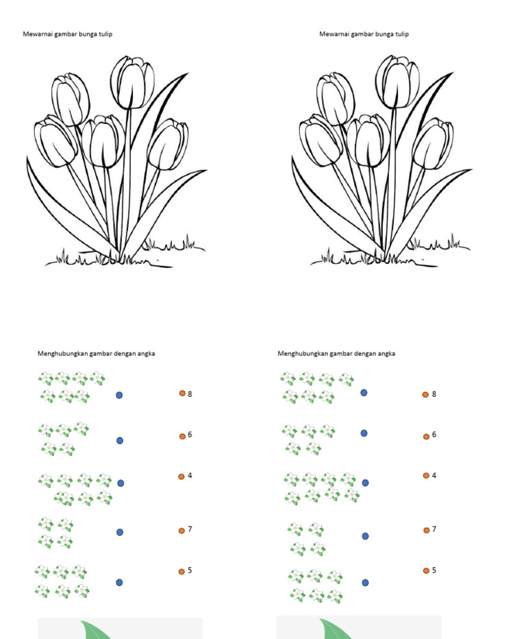 Mewarnai Gambar Bunga Tulip | PDF