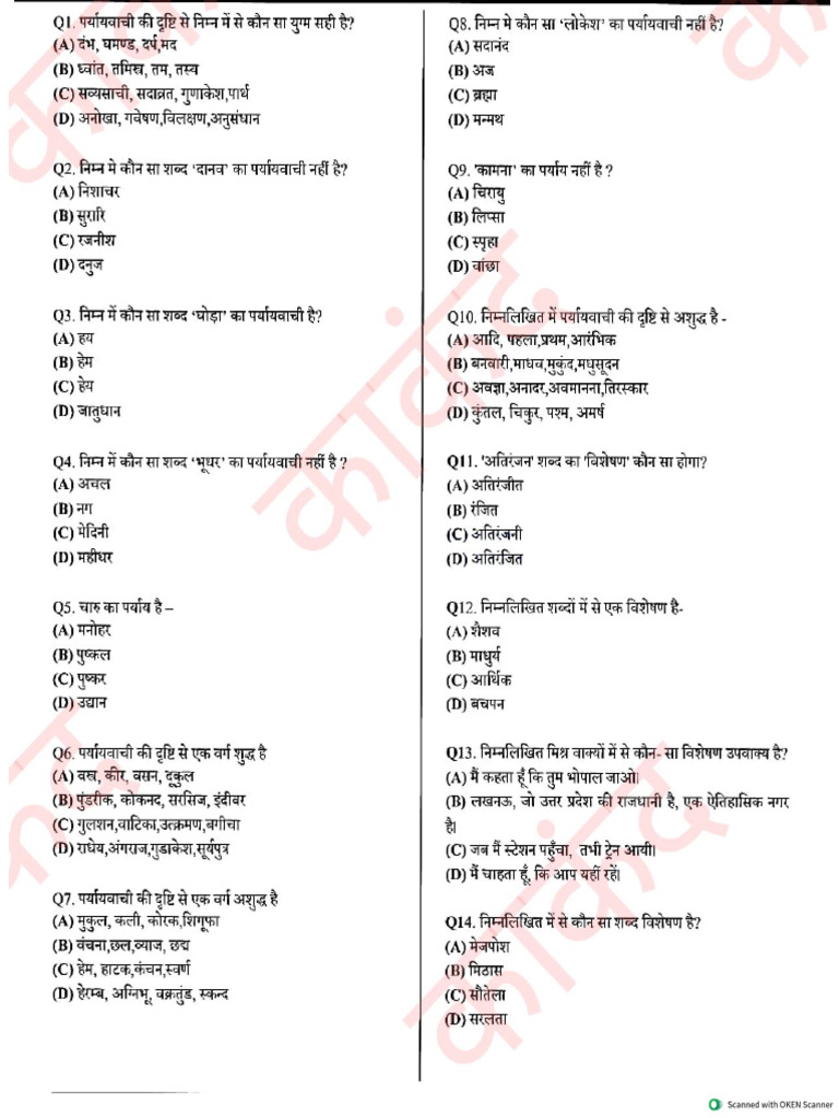 Hindi Test | PDF