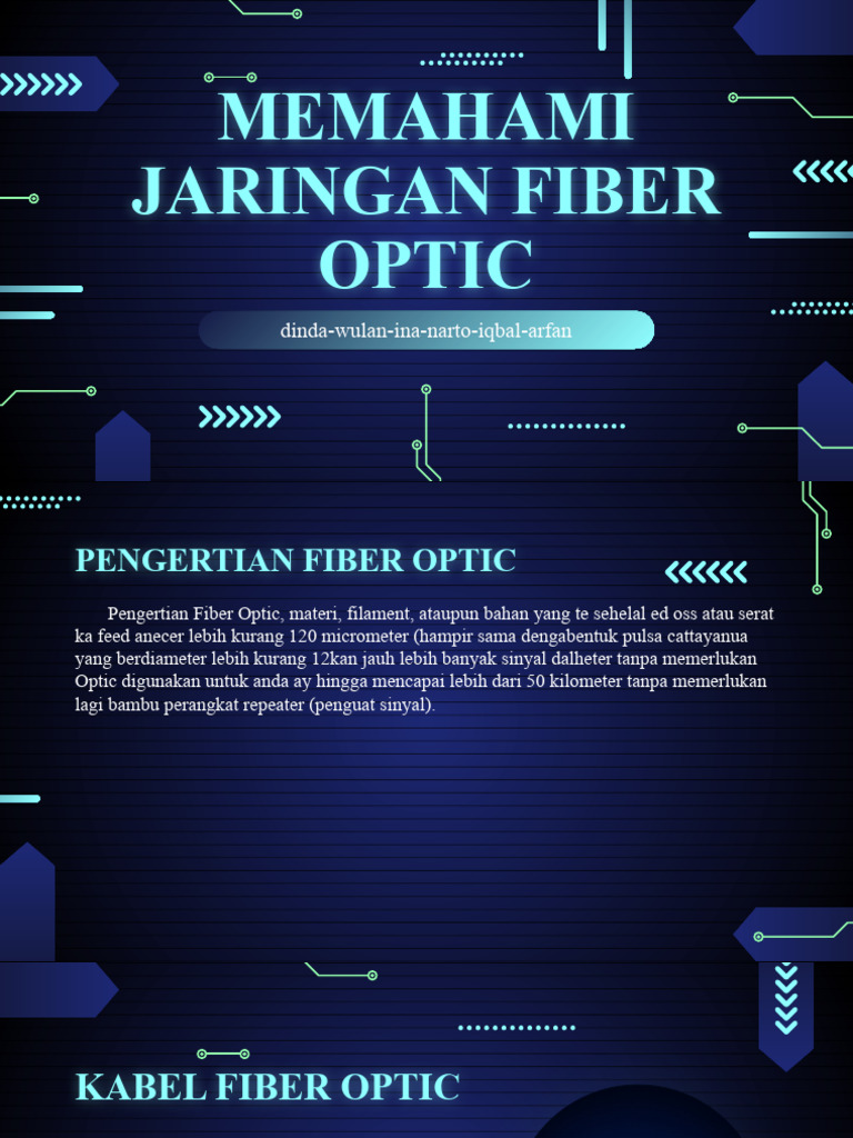 Power Point Tentang Jaringan Fiber Optic | PDF | Teknologi & Rekayasa