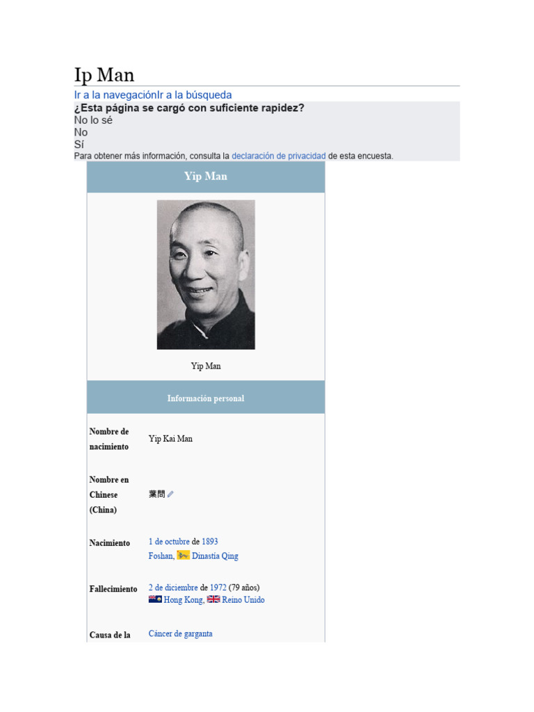 Ip Man | PDF | Artes marciales chinas | Wing Chun