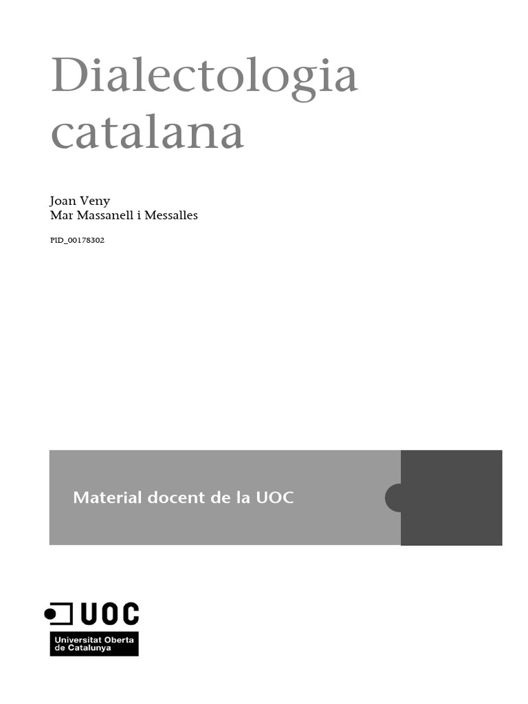 J. Veny - Dialectologia Catalana | PDF