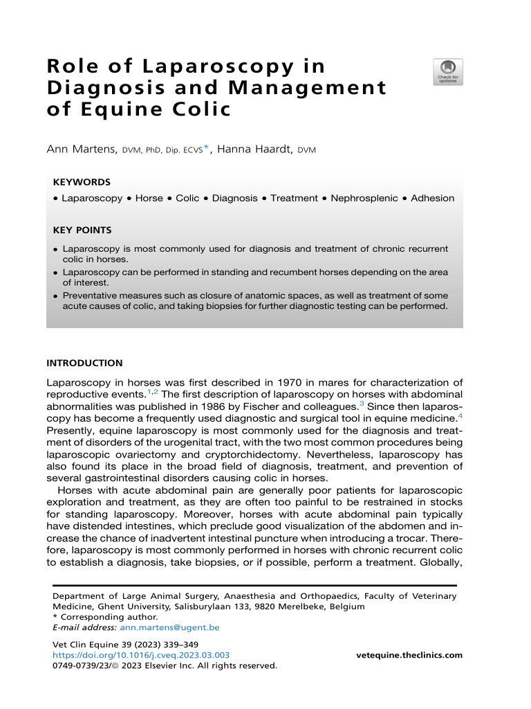 Role of Laparoscopy in Diagnosis and Management of | PDF | Abdomen ...