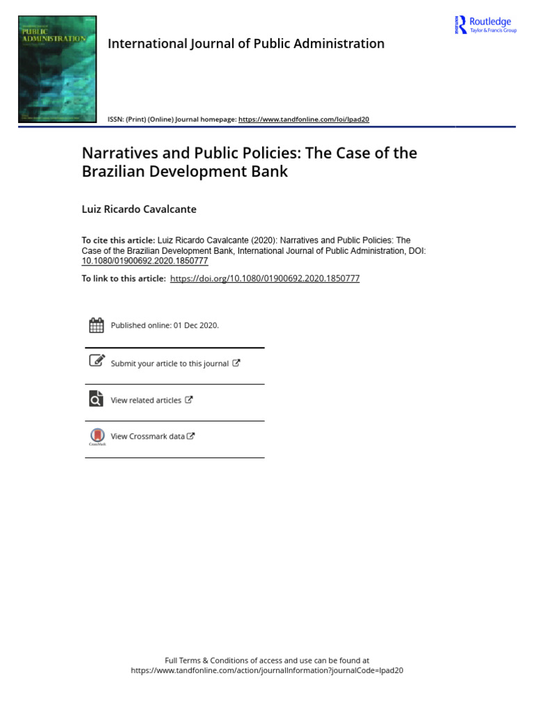 Narratives and Public Policies - The Case of The Brazilian Development ...