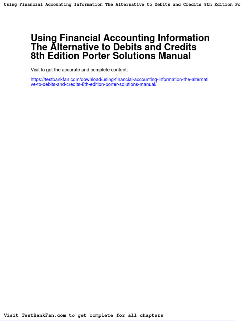 Dwnload Full Using Financial Accounting Information The Alternative To ... Dwnload Full Using Financial Accounting Information The Alternative To ...