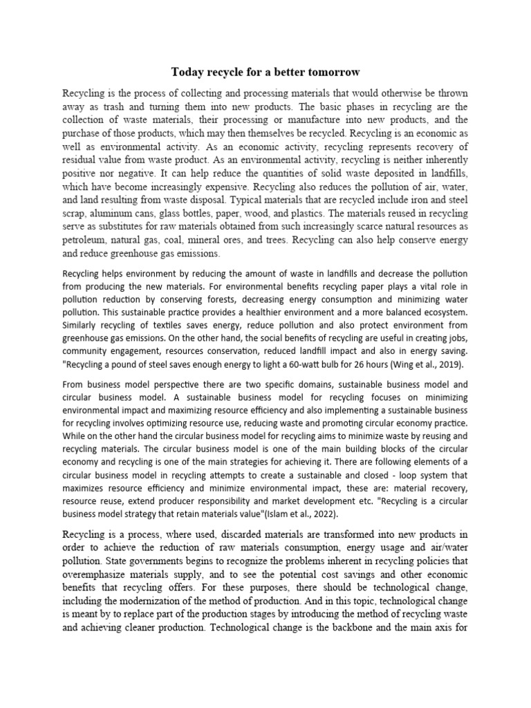 Recycling Research | PDF | Recycling | Sustainability