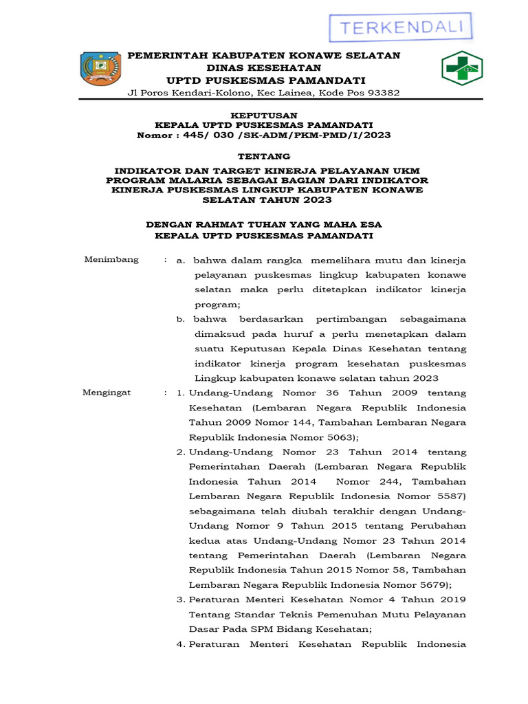 SK Program Malaria | PDF