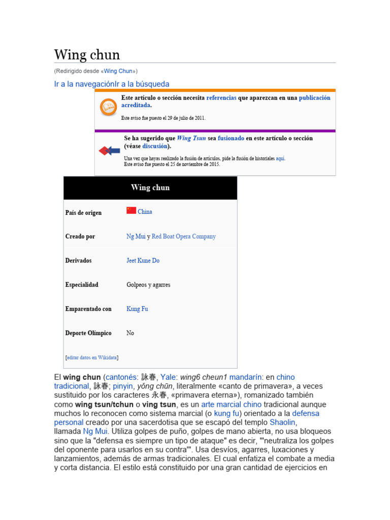 Wing Chun | PDF | Wing Chun | Artes marciales asiáticas