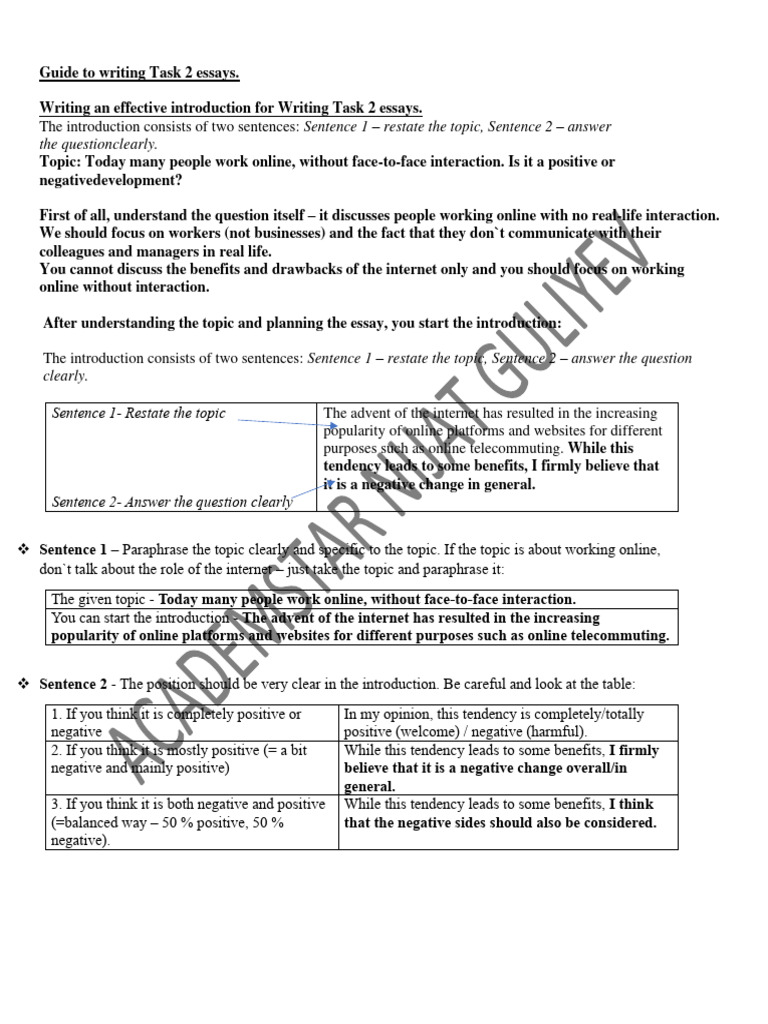 Guide To Writing Task 2 Essays | PDF | Career & Growth | Language Arts ...