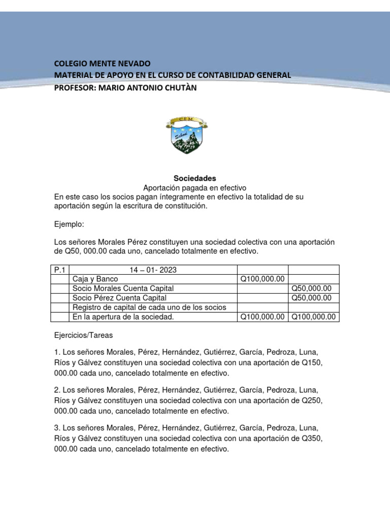 Hoja 9 de Contabilidad Segunda Semana Cuarta Unidad | PDF