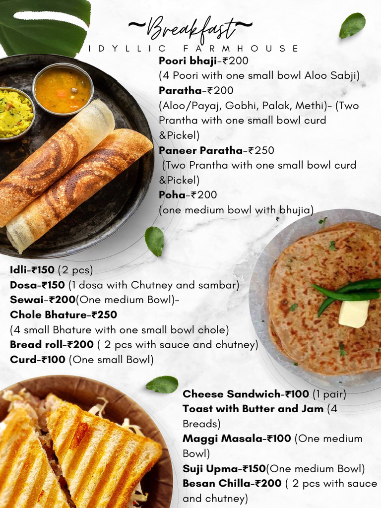 White Green Simple Food Menu Restaurant Cafe | PDF | Drink | Western ...